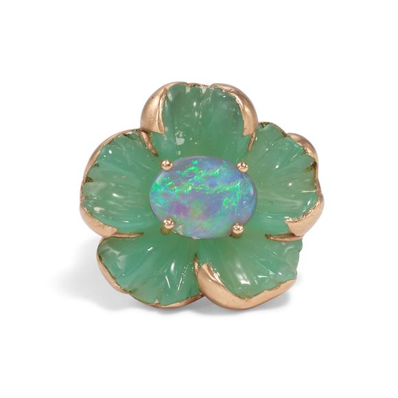 Bonhams : IRENE NEUWIRTH: AN 18K ROSE GOLD, CHALCEDONY AND OPAL ...