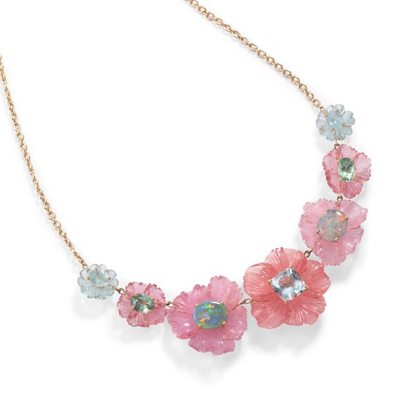 Bonhams : IRENE NEUWIRTH: AN 18K ROSE GOLD, TOURMALINE, AQUAMARINE AND ...