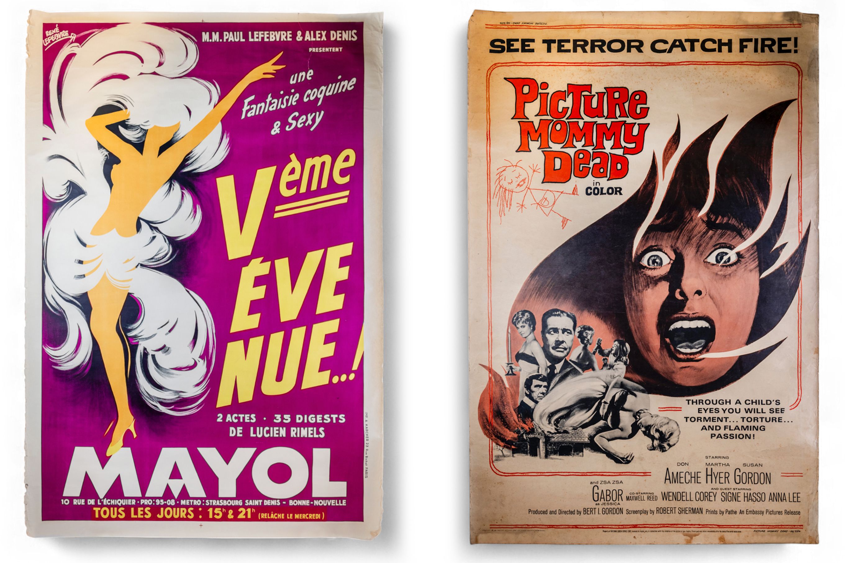 Bonhams Cars : A group of two large vintage movie and show posters,