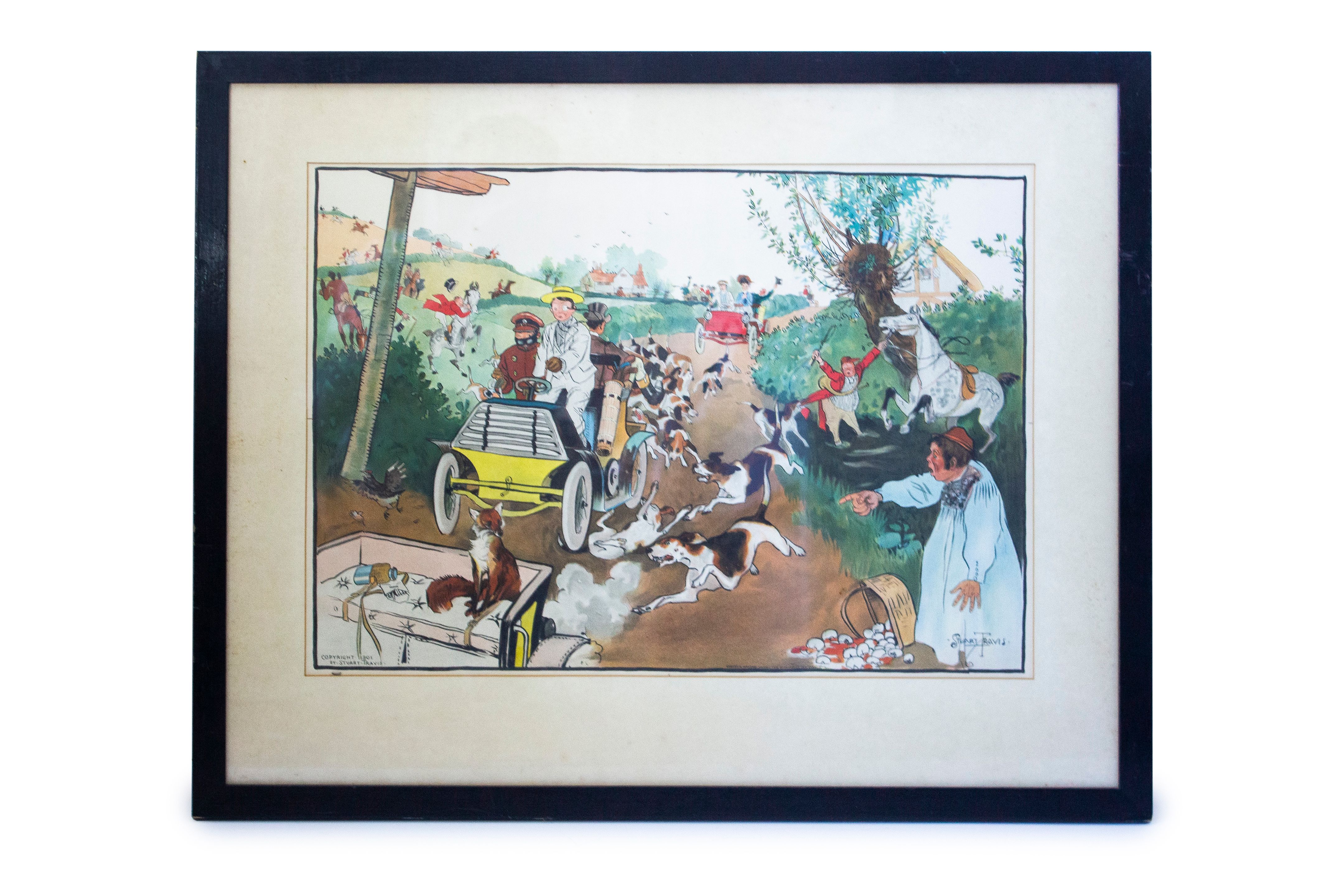 Bonhams Cars : 'The interrupted Hunt,' lithograph by Stuart Travis ...