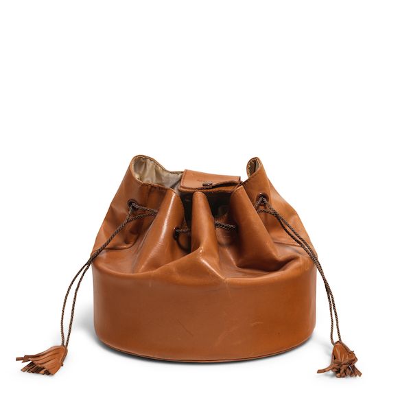 Bonhams : A Spencer Tracy Monogramed Leather Drawstring Collar Case