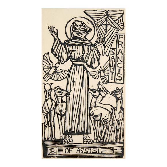 Bonhams Skinner : Allan Rohan Crite (1910-2007); Saint Francis of Assisi;