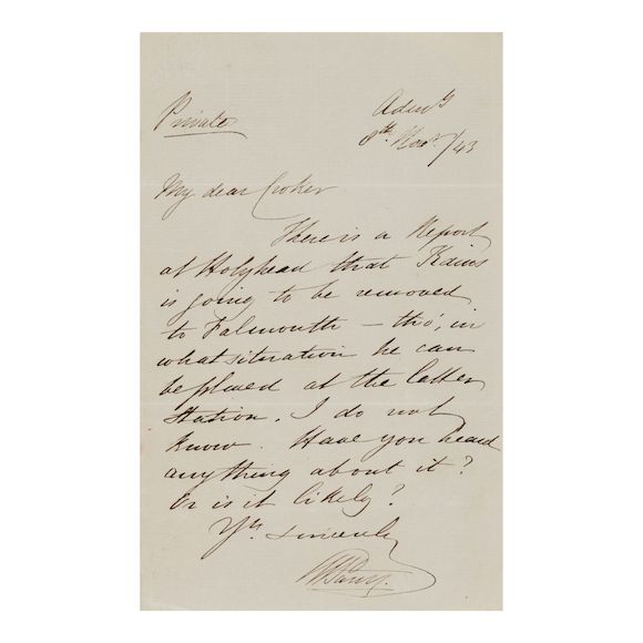 Bonhams : WITH PARRY ALS LAID IN PARRY, WILLIAM EDWARD 1790-1855 ...