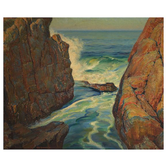Bonhams Skinner : Olaf Martinius Brauner (1869-1947) The Blue Hole 30 x ...