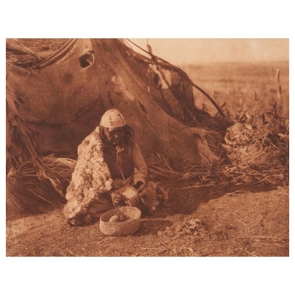 Bonhams Skinner : Edward S. Curtis (1868-1952); Achomawi Basket-Maker;