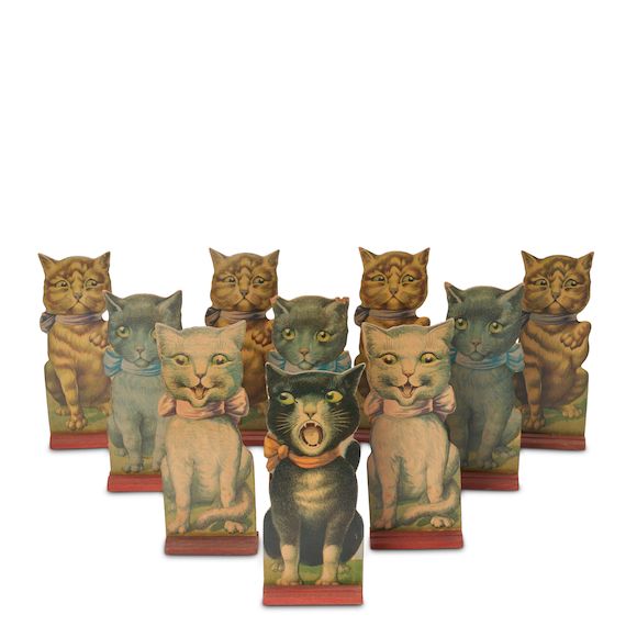 Bonhams Skinner : The Pussy Cat Ten Pins Game and Four Student Slates ...