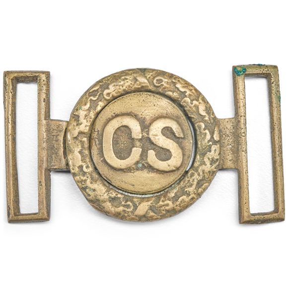 Bonhams Skinner : A CIVIL WAR TWO PIECE "CS" SWORD BELT BUCKLE.