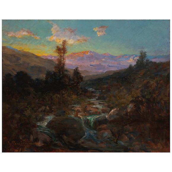 Bonhams : John Bond Francisco (1863-1931) Landscape with Stream 16 x 20 ...