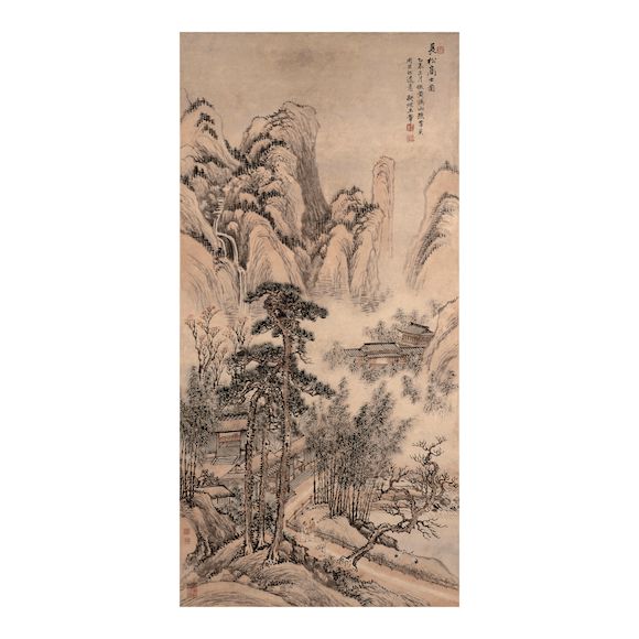 Bonhams : ATTRIBUTED TO WANG HUI (1632-1717) Landscape after Wang Meng ...