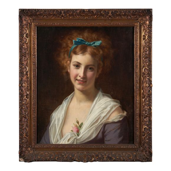 Bonhams Skinner : Hugues Merle (French, 1823-1881) Woman with a Blue ...