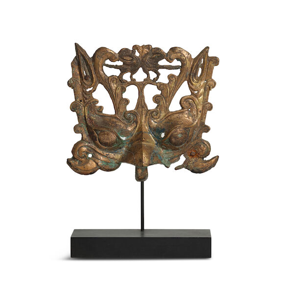 Bonhams : A GILT BRONZE 'MYTHICAL BIRD' MASK Northern Wei Dynasty, 5th ...