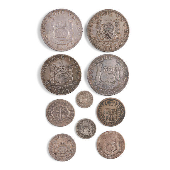 Bonhams Skinner : TEN SPANISH COLONIAL COINS.