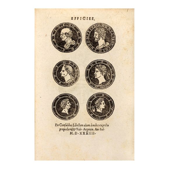 Bonhams : 1534 EARLY WORK ON NUMISMATICS. HUTTICHIUS, JOHANNES. c. 1490 ...